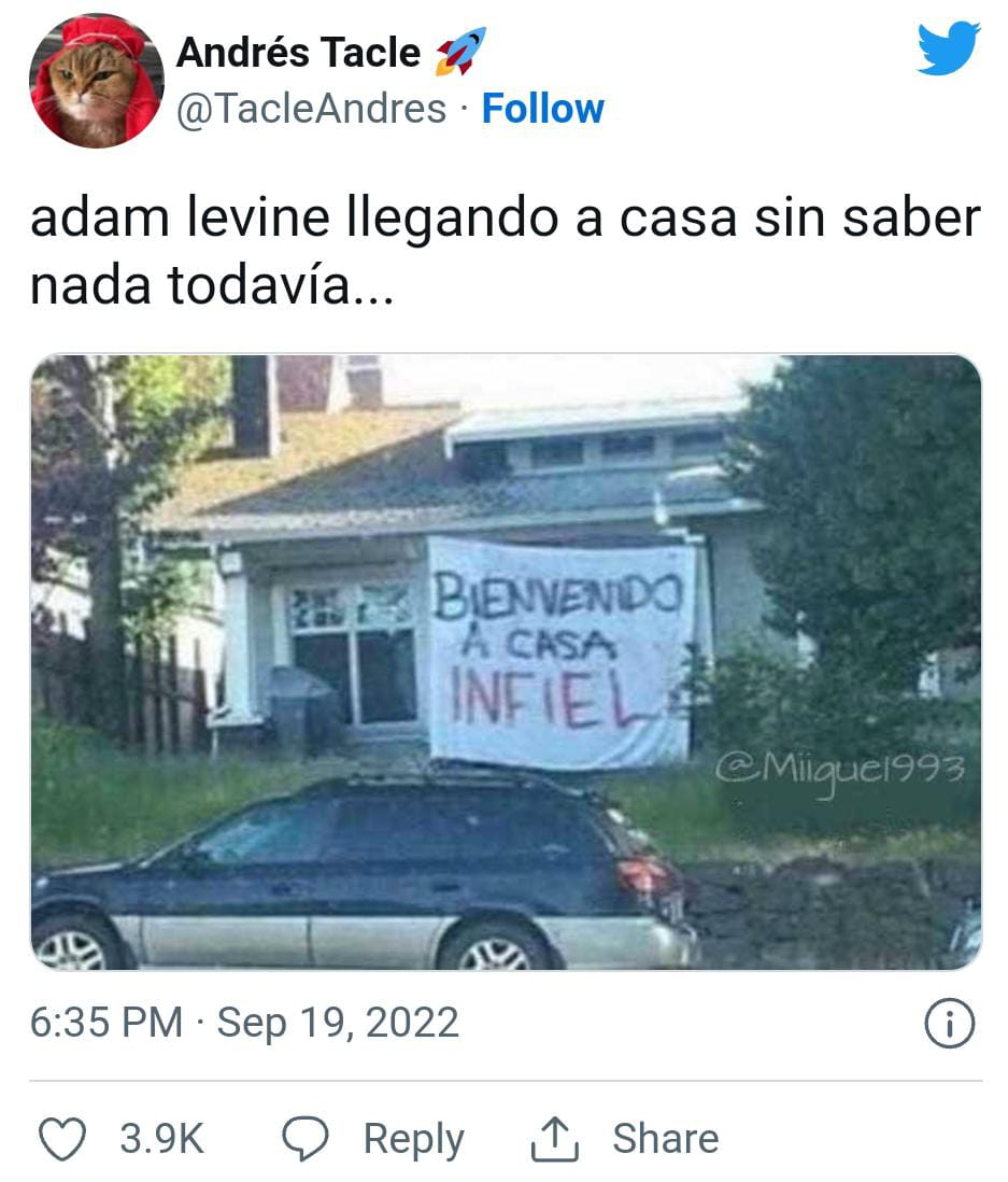 Los mejores memes de Adam Levine por su infidelidad